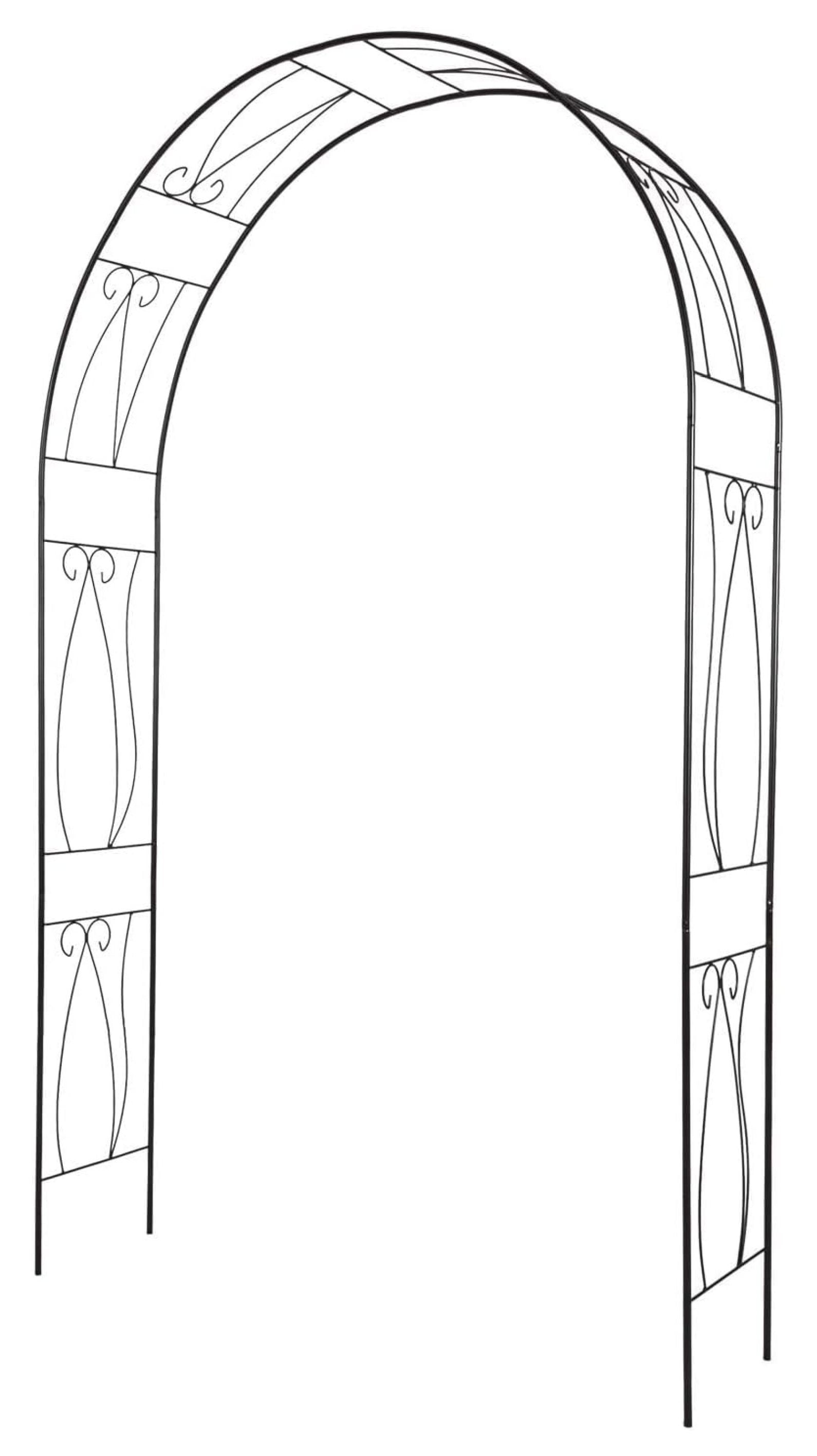 Steel Arbor Arch Garden Arch Trellis Black Metal Arbor for Climbing ...