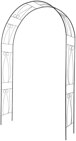 Steel Arbor Arch Garden Arch Trellis Black Metal Arbor for Climbing ...