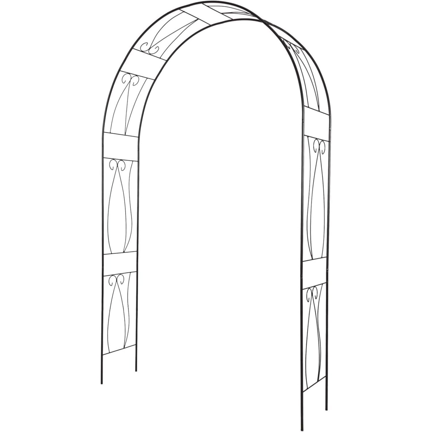 Steel Arbor Arch Garden Arch Trellis Black Metal Arbor for Climbing ...