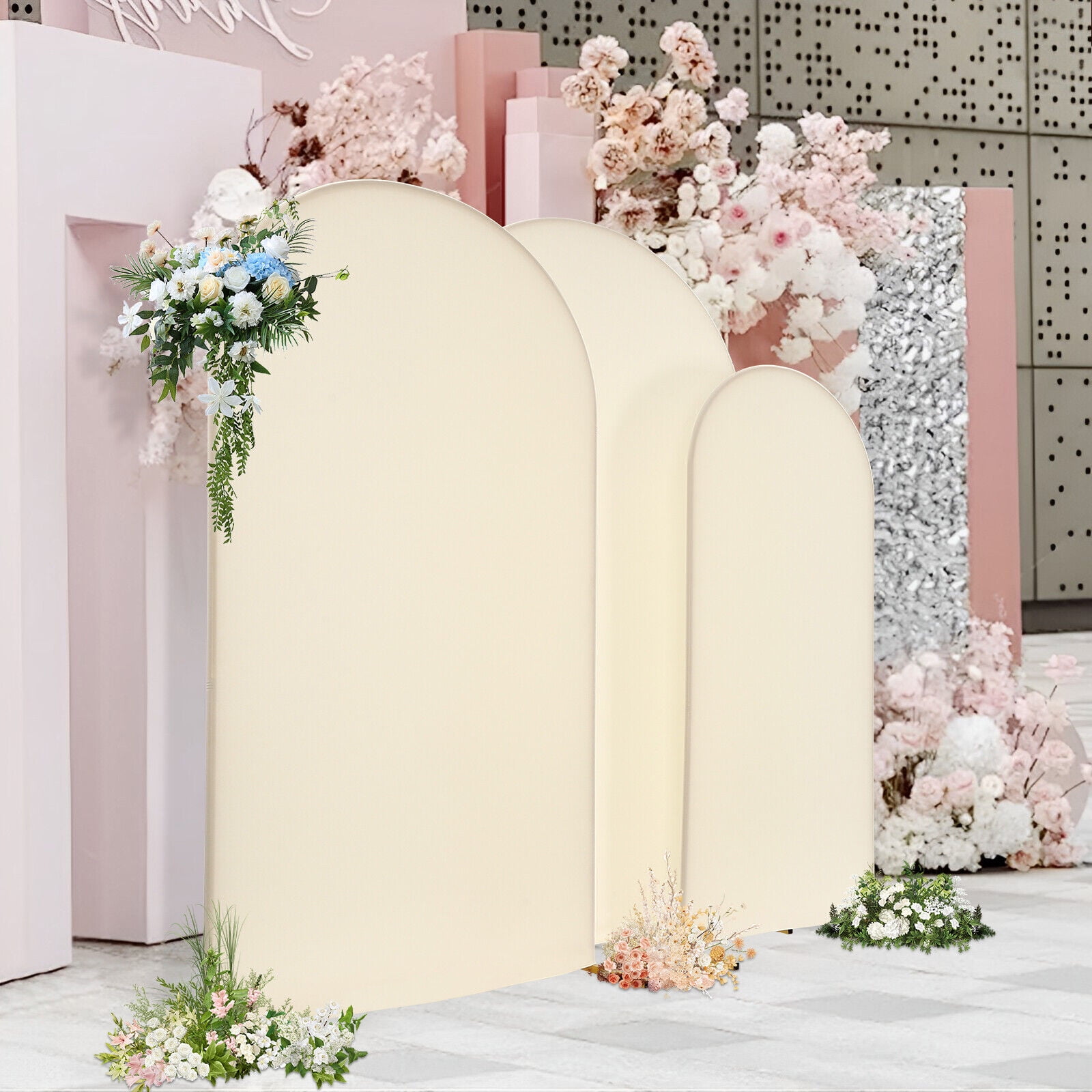 Steel Arch Backdrop Stand Gold Wedding Arch Stand Set of 3 for Wedding ...
