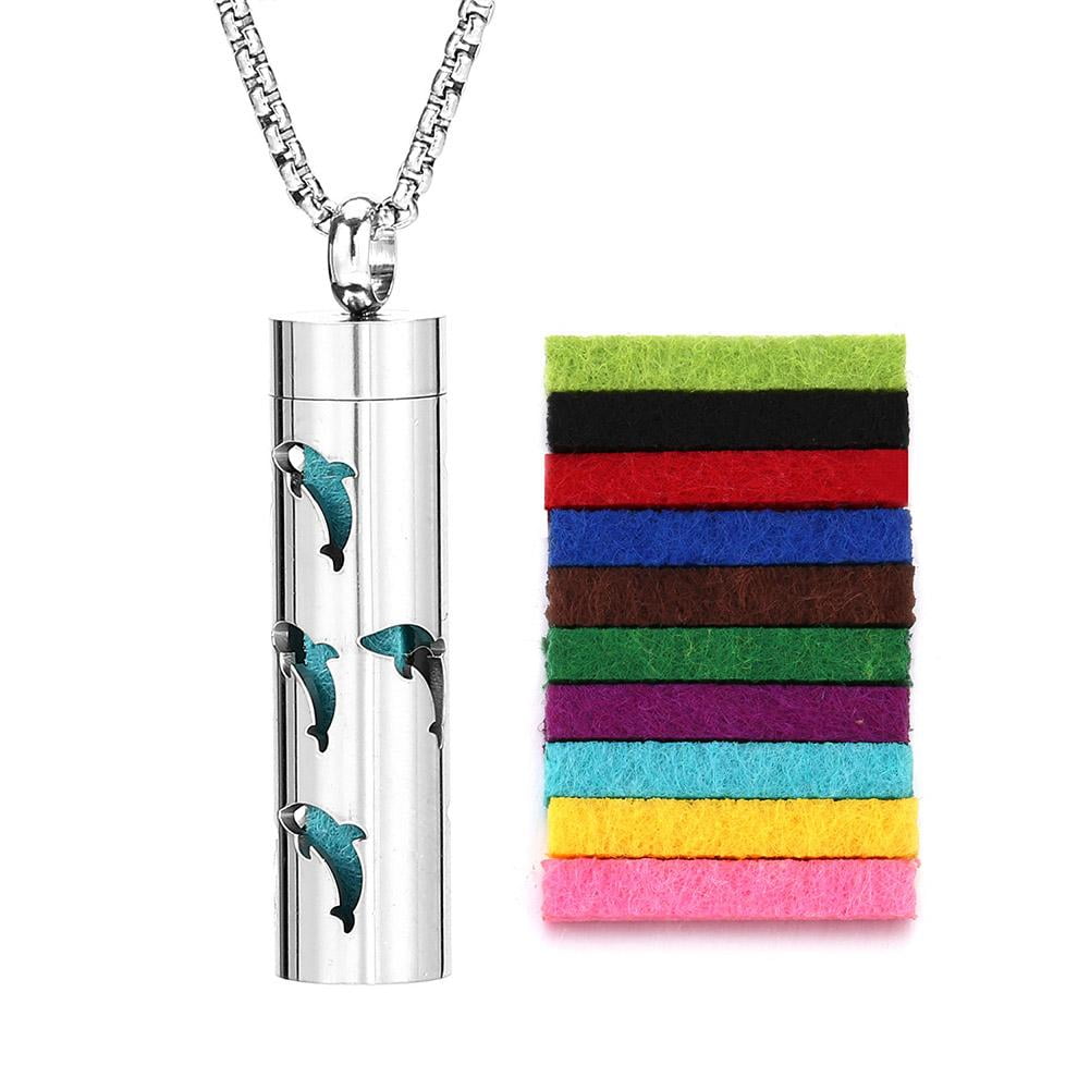 Steel Aromatherapy Necklace Diffuser Perfume Oil Essential I7X0 ...