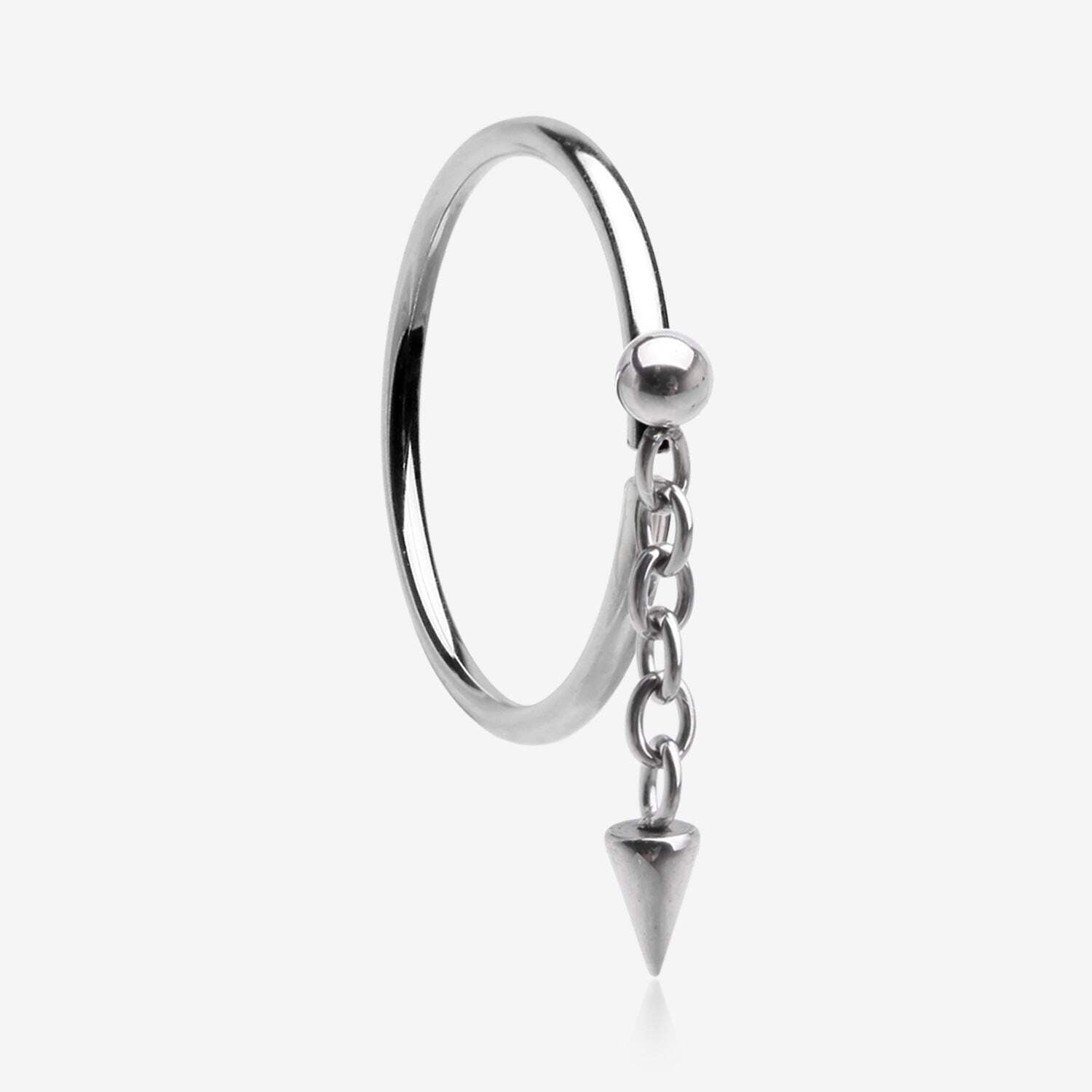 Steel Ball Dangle Chained Spike Bendable Hoop Ring - Walmart.com