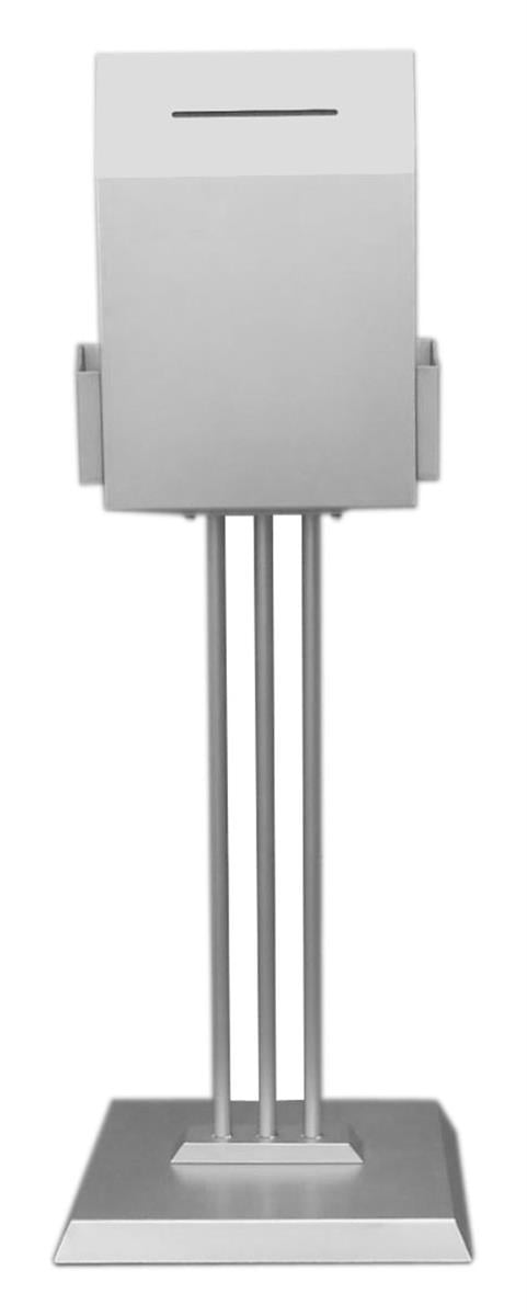Steel Ballot Box for Floor, with (2) 4.5-inch Brochure Pockets, 45-inch ...