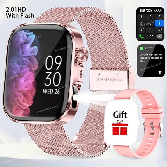 Steel Band 2.01 Inch 240P Smart Watch, Magnetic Charge, Wireless Call ...