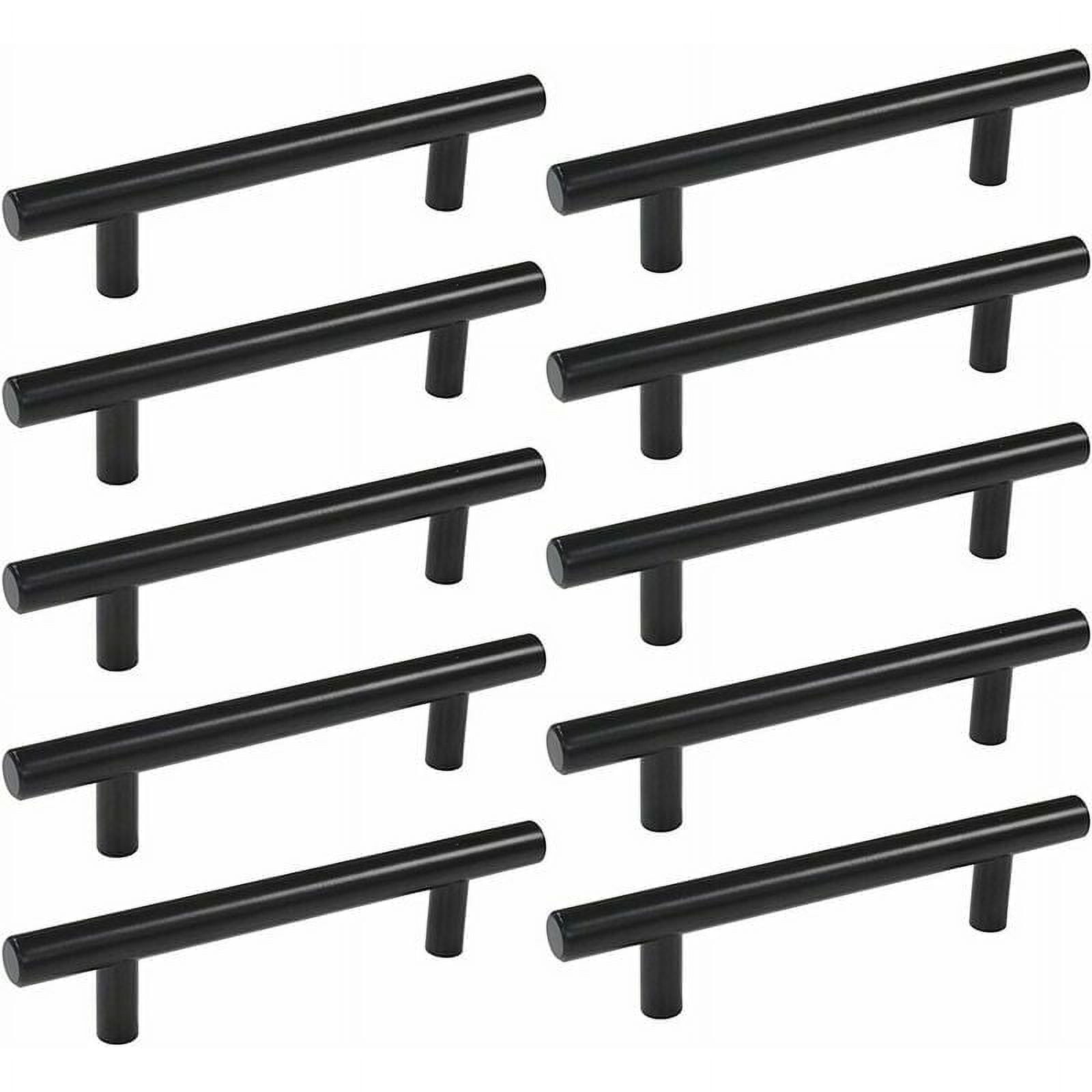 Steel Bar Pull With Drill-Free Installation, Black Powder Coated Finish ...