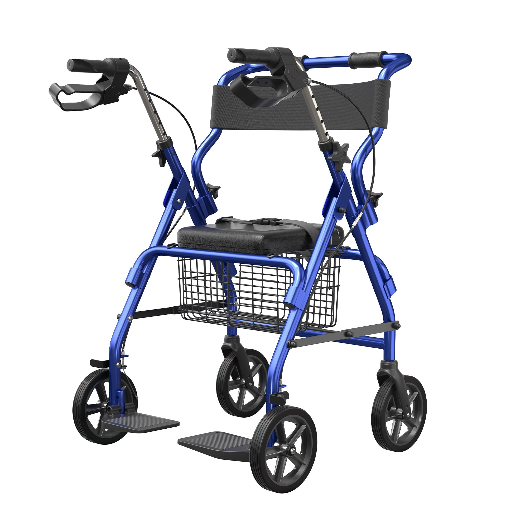 Steel Bariatric Rollator Walker with Adjustable Handles, Padded Seat ...