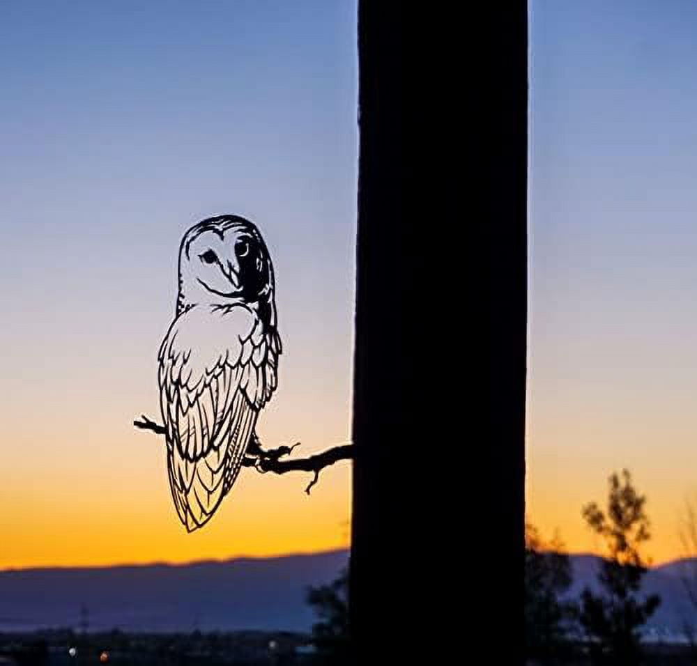 Steel Barn Owl Decoration | Metal Art | Garden Art | Backyard Art ...