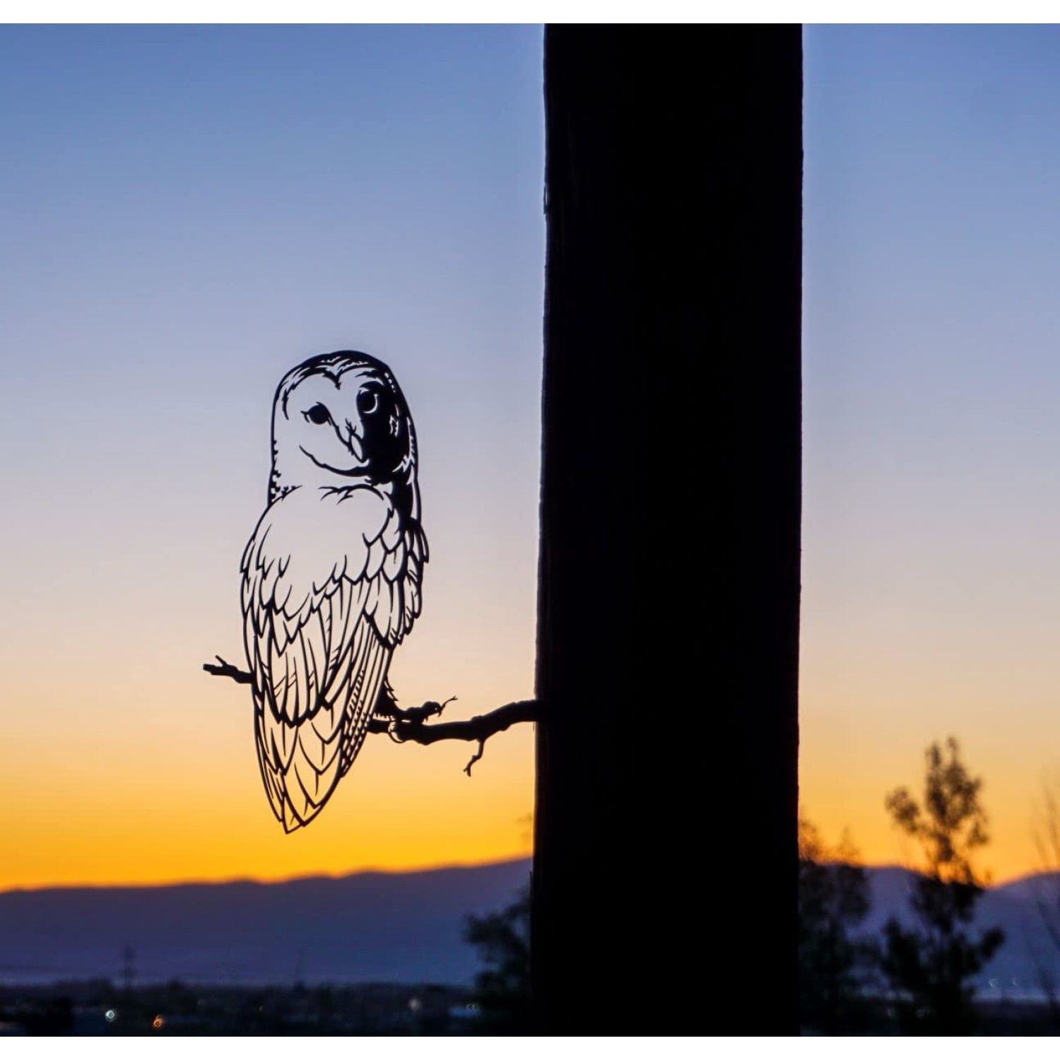 Steel Barn Owl Decoration | Metal Art | Garden Art | Backyard Art ...