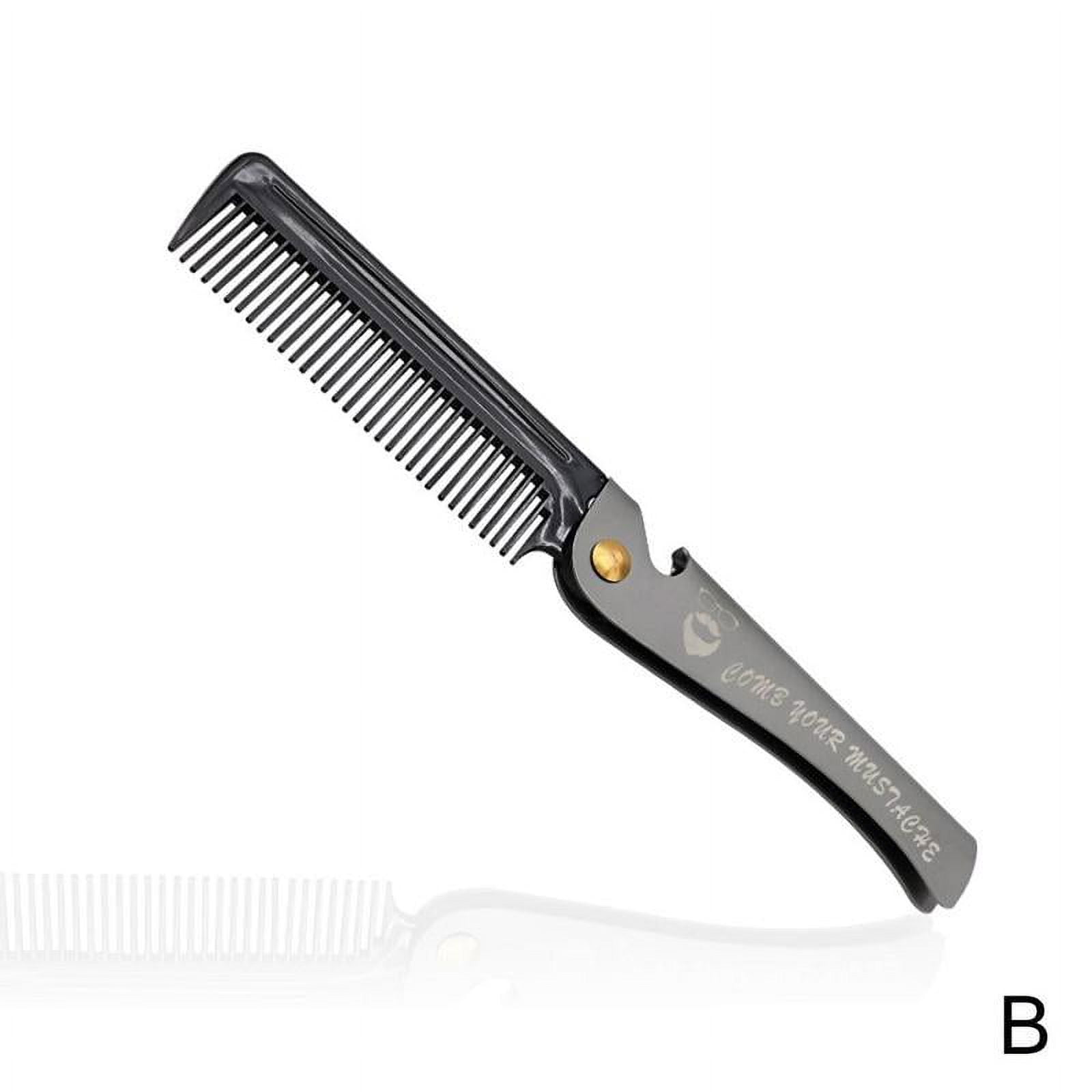 Steel Beard and Mustache Comb Folding Fine Teeth Comb Hot Z New Pocket ...