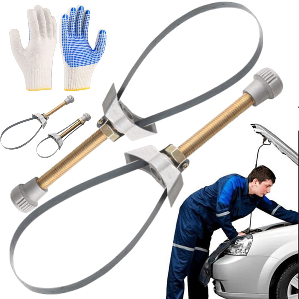 Steel Belt Filter Spanner, Diameter Adjustable Oil Filter Strap Wrench ...