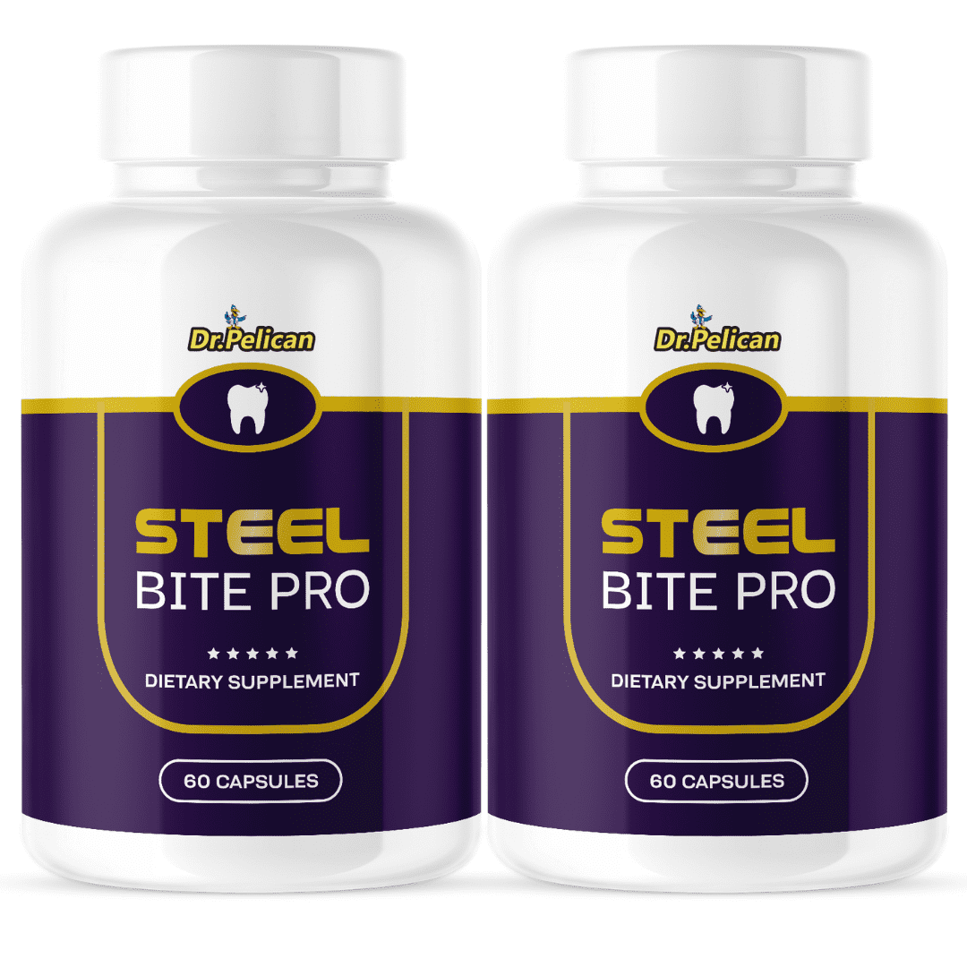 Steel Bite Pro-Gums/Teeth Support-2 Bottles-120 Capsules- Dr. Pelican ...