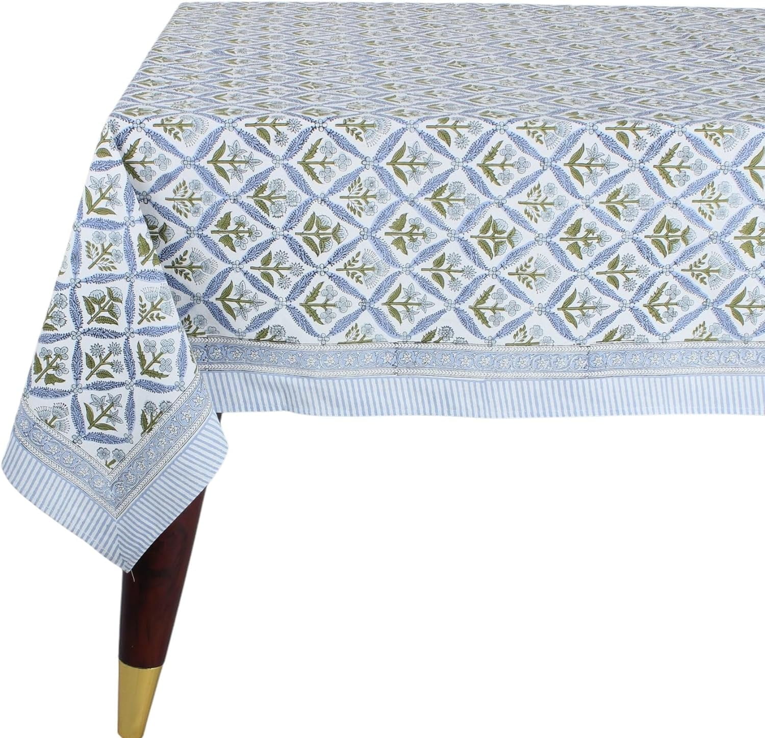 Steel Blue 60x84 Inches Rectangle 100% Cotton Hand Block Print ...