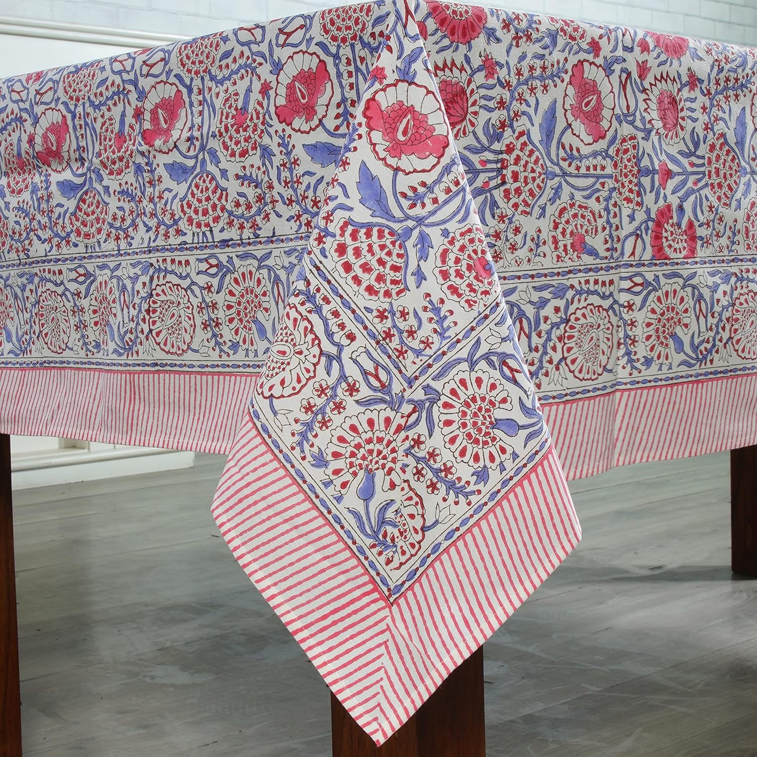 Steel Blue 60x90 Inches Rectangle 100% Cotton Hand Block Print ...