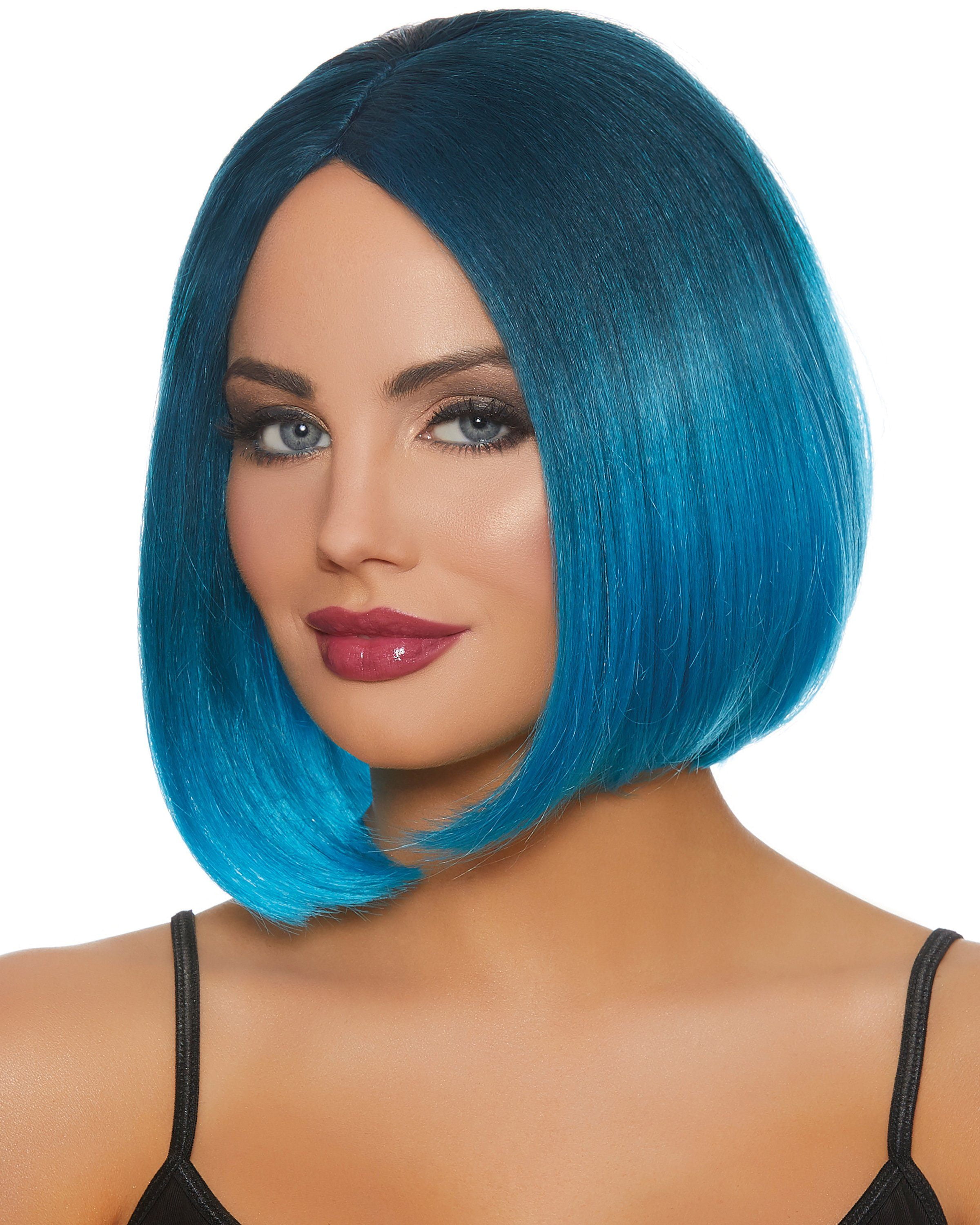 Steel Blue Bright Blue Ombre Wig Adult Halloween Accessory - Walmart.com