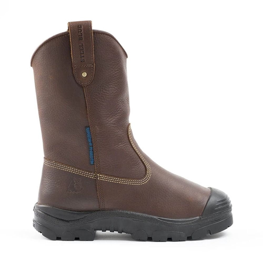 Steel Blue Work Boots Mens Heeler 10 Inch Puncture Resistant Wide Steel ...
