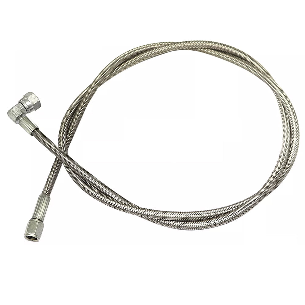 Steel Braided Turbo Oil Feed Line 551871 60" Length - 4AN 90° Straight ...