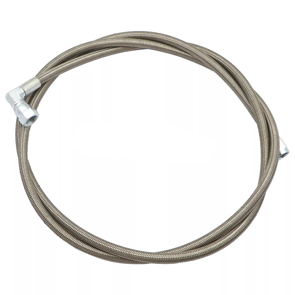 Steel Braided Turbo Oil Feed Line 60" Length-4AN 551871 90 Degree ...