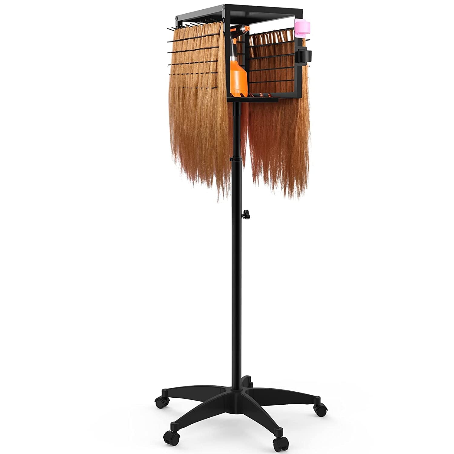 Steel Braiding Hair Rack – Adjustable Height, 168 Pegs Hair Extension ...