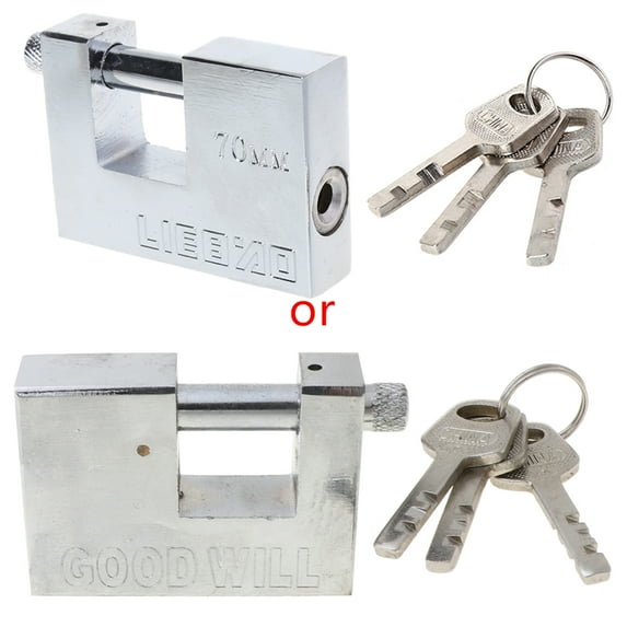 Steel Burglar Padlock Security Safety Lock Antique Horizontal Opening ...