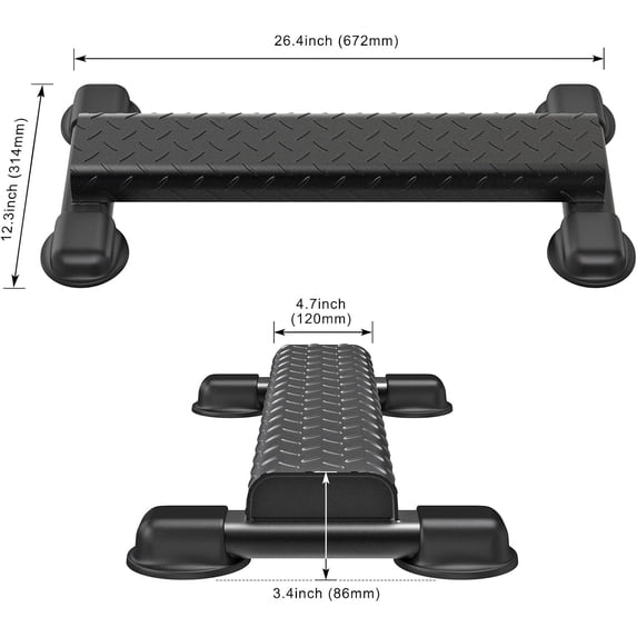 Steel Calf Raise Bar with Wider Anti-Slip Block for Home Gym Workout ...