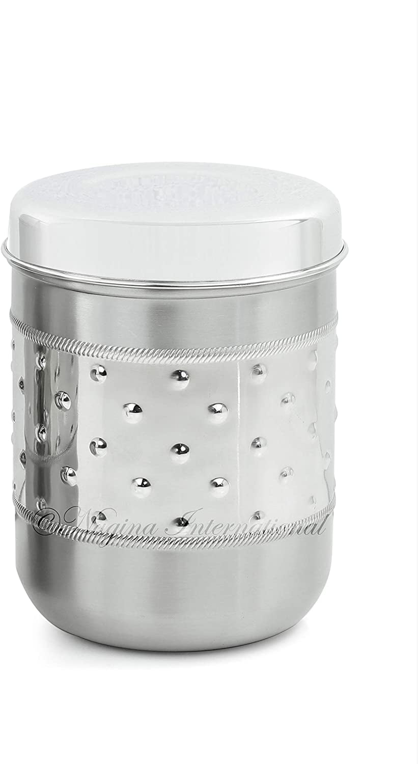 "Steel Canister Set For Food Storage | Galvanized Steel Cylindrical ...