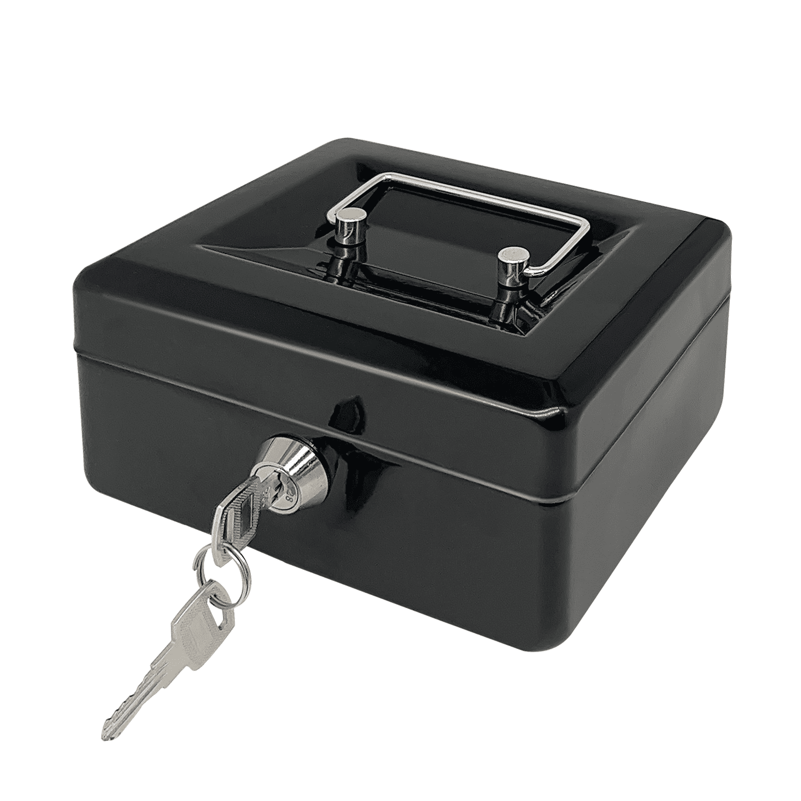 Steel Cash Box with Key Lock, Metal Small Money Organizer with Money ...