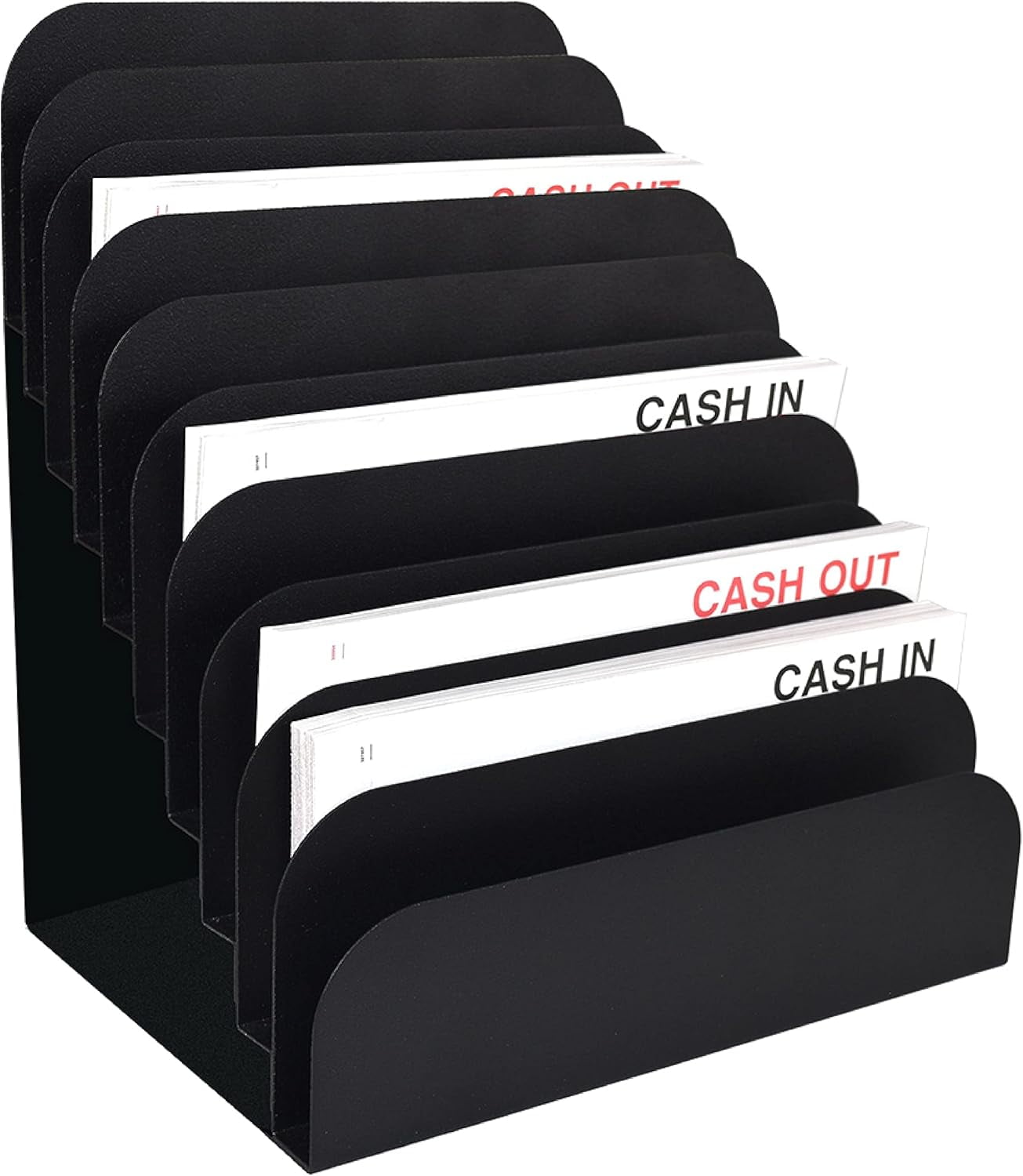 Steel Cashier Pad Rack - 10 Slot File & Desk Organizer - Paper ...