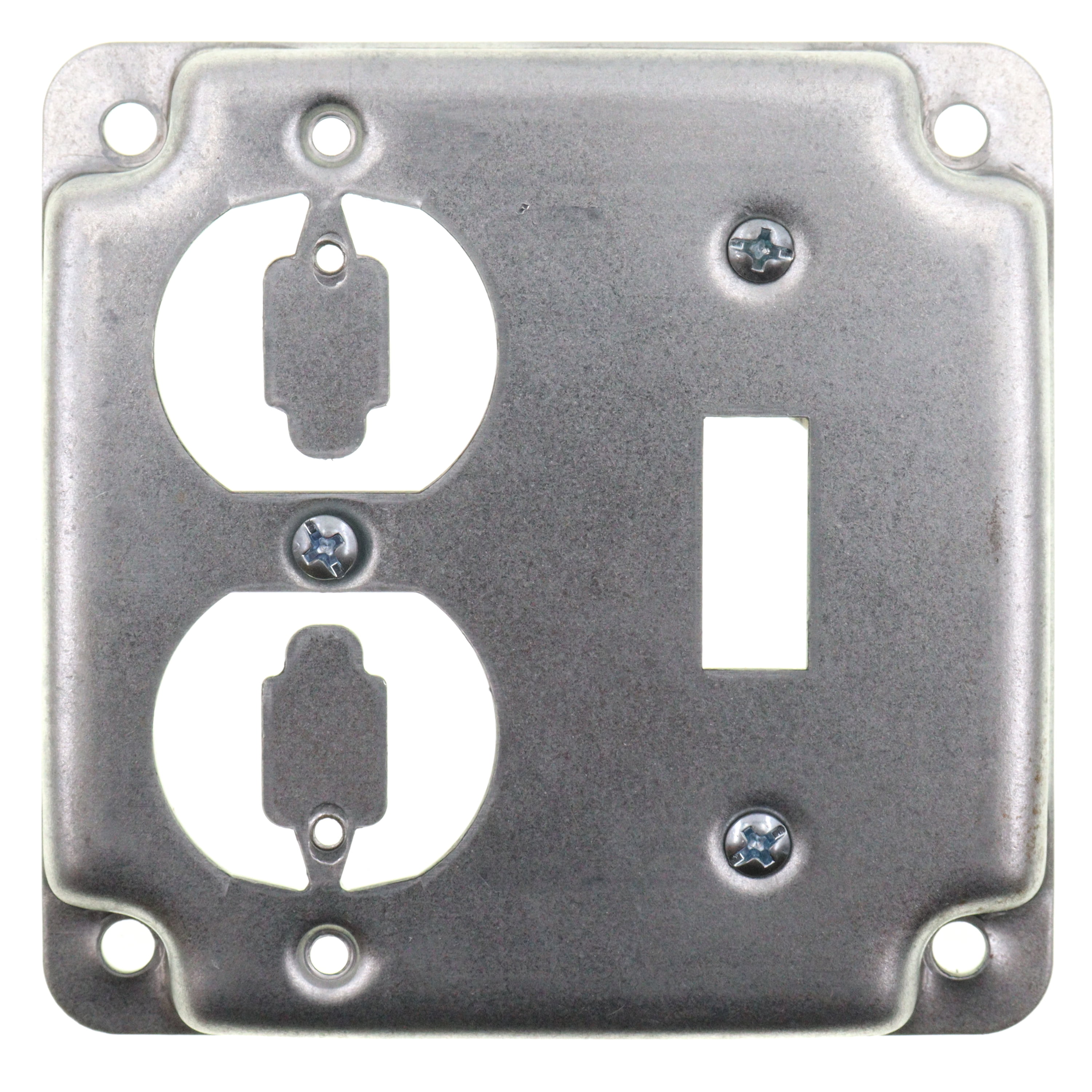 Steel City 2-Gang 4 in. RS Duplex/Toggle Switch Square Box Cover ...