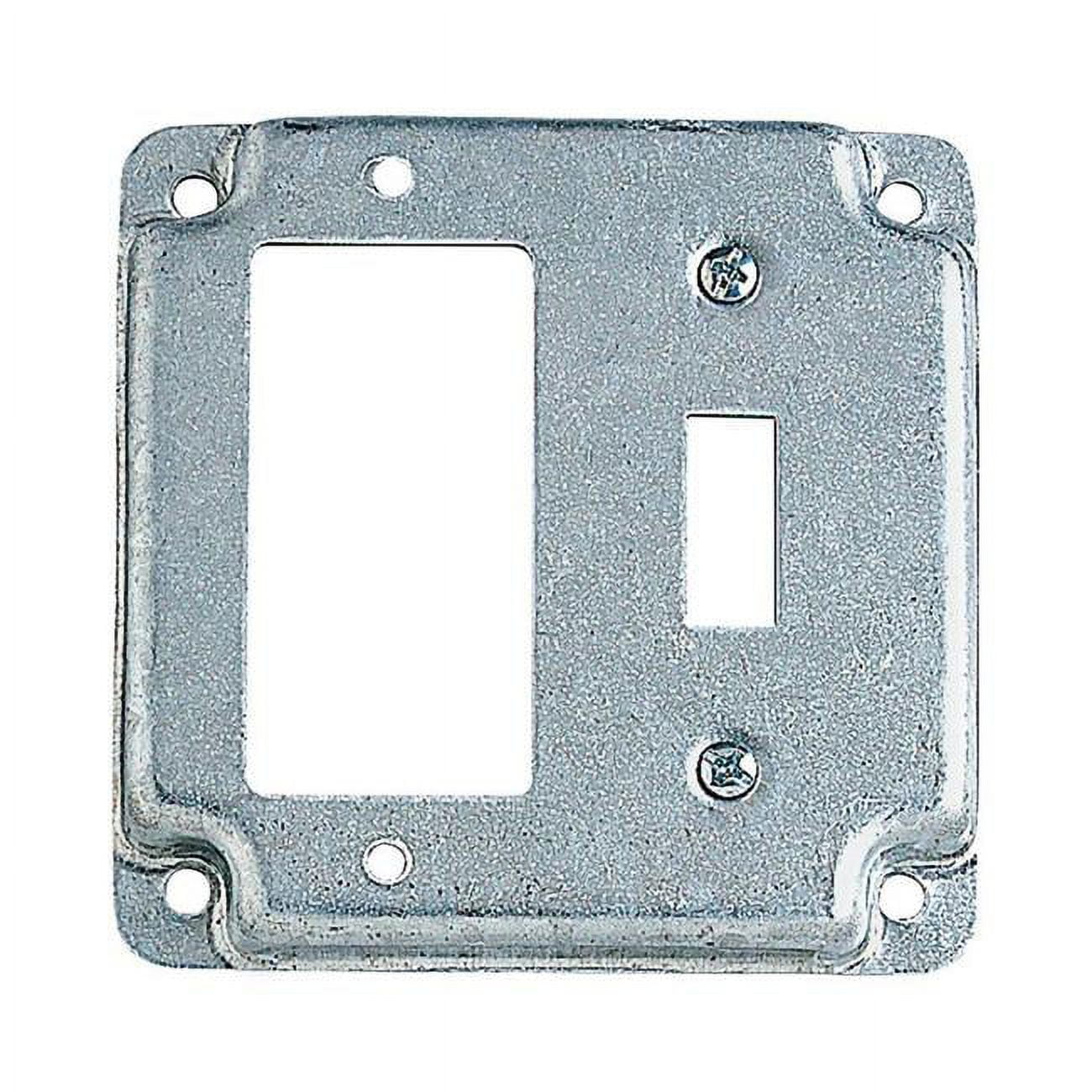 Steel City 3820016 Square Steel 2 Gang Combo Box Cover for 1 GFCI ...