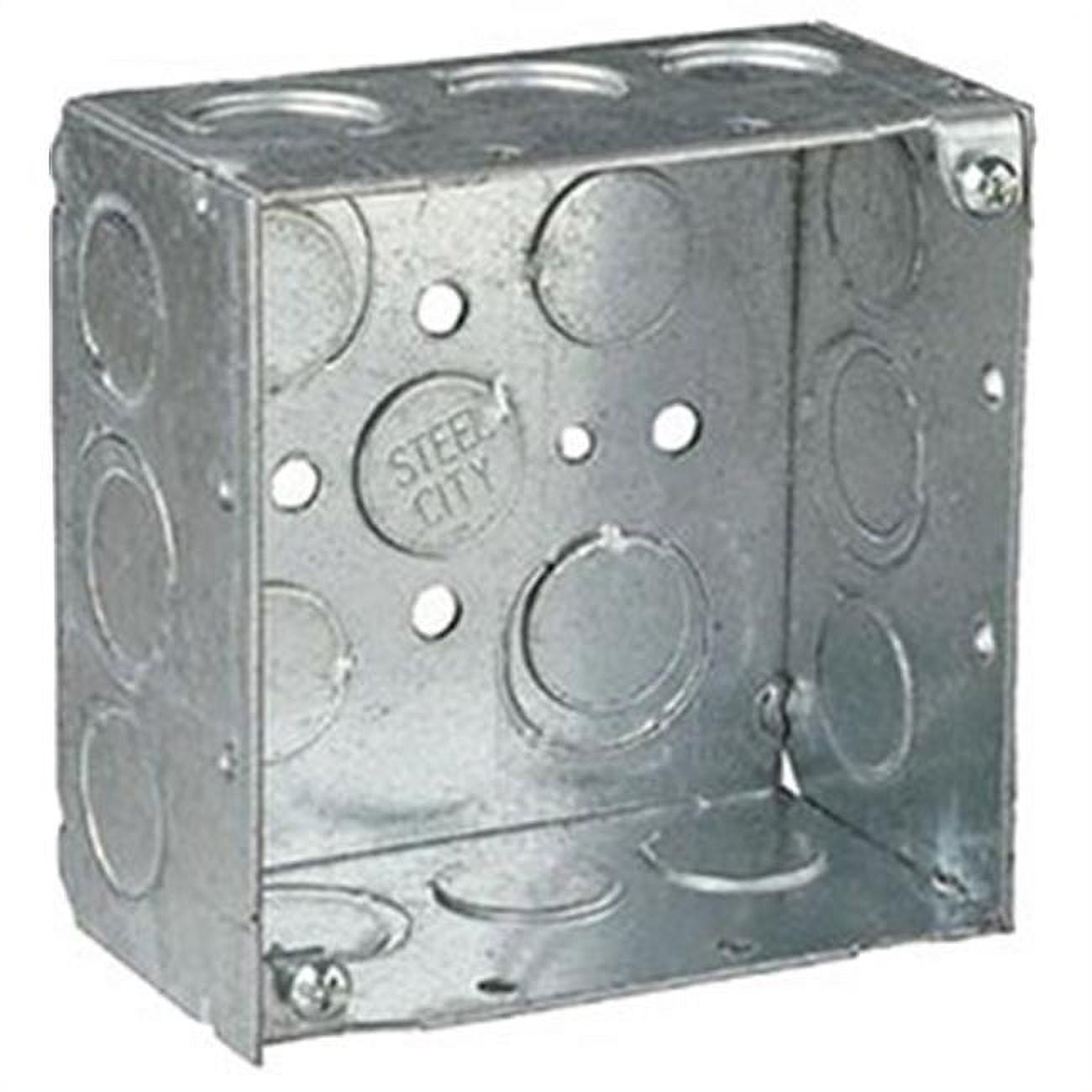 Steel City 4" Square Box, Welded, Metallic, 2-1/8" Deep - New - Walmart.com