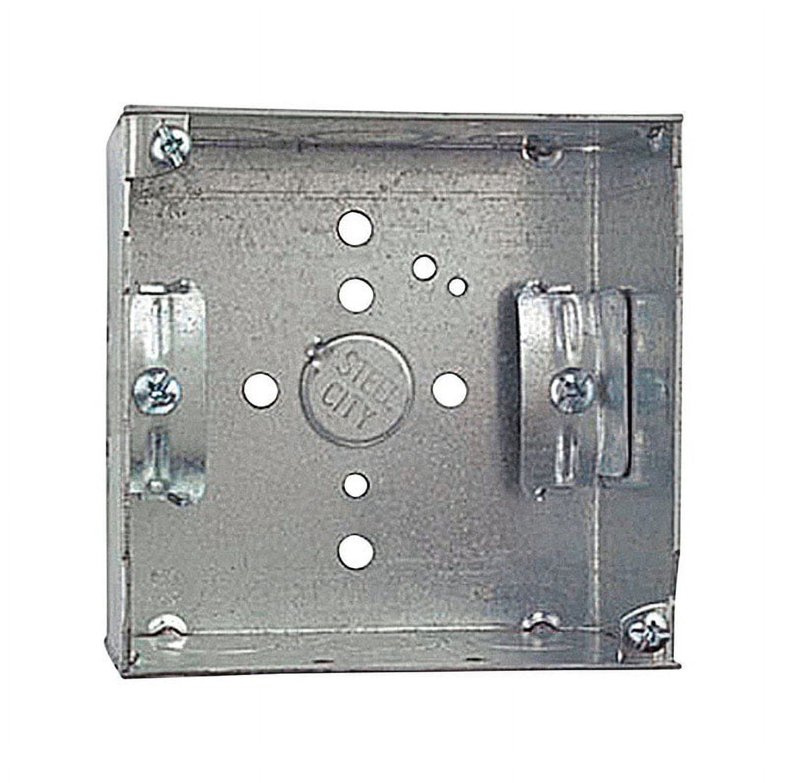 Steel City 4 in. Square Galvanized Steel Outlet Box Silver - Walmart.com