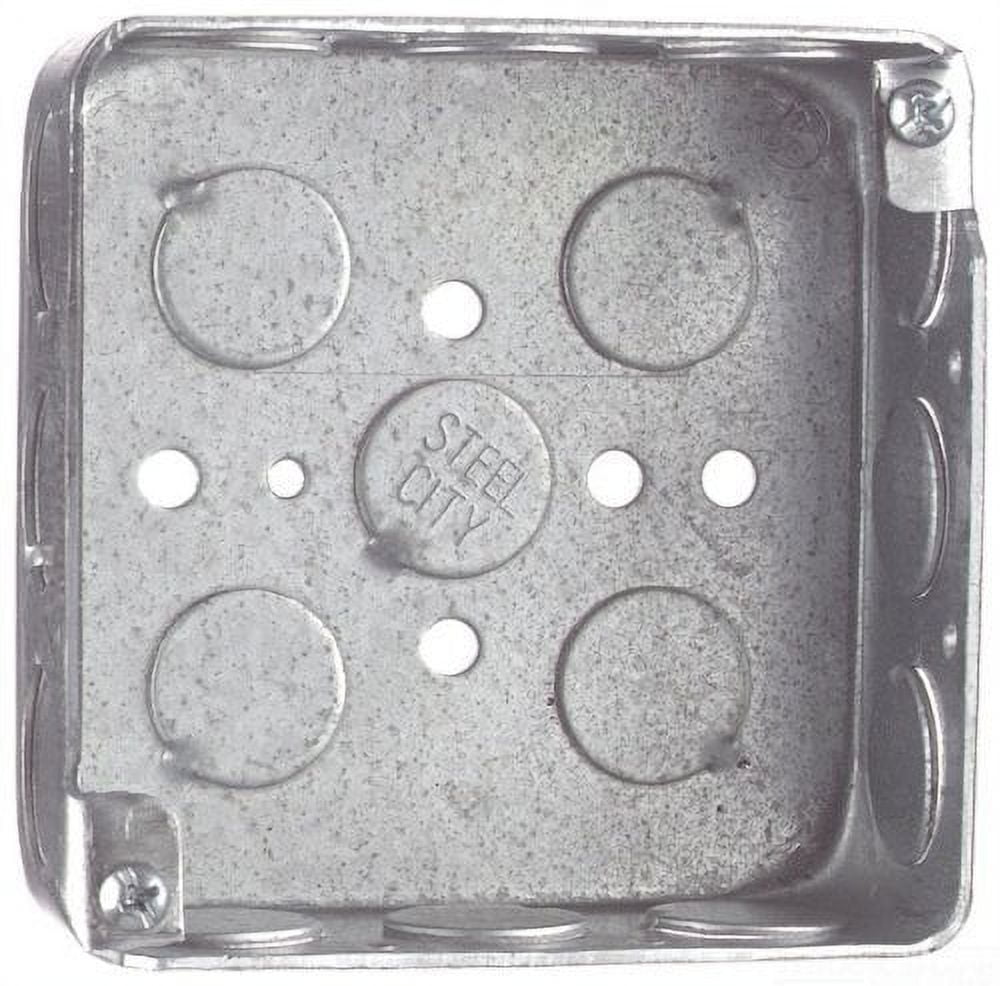 Steel City 52151-1/2 Pre-Galvanized Steel Square Box, 4-Inch Box 1-1/2 ...