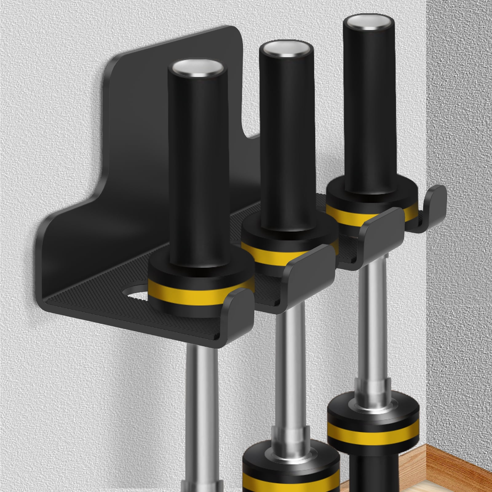 Steel Coated Wall Barbell Holder With Rubber Pad Sturdy Space Saving ...