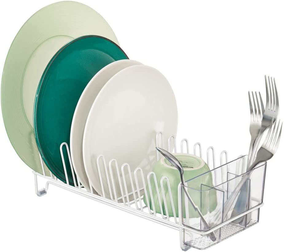 Steel Compact Modern Dish Drying Rack with Removable Cutlery Tray ...