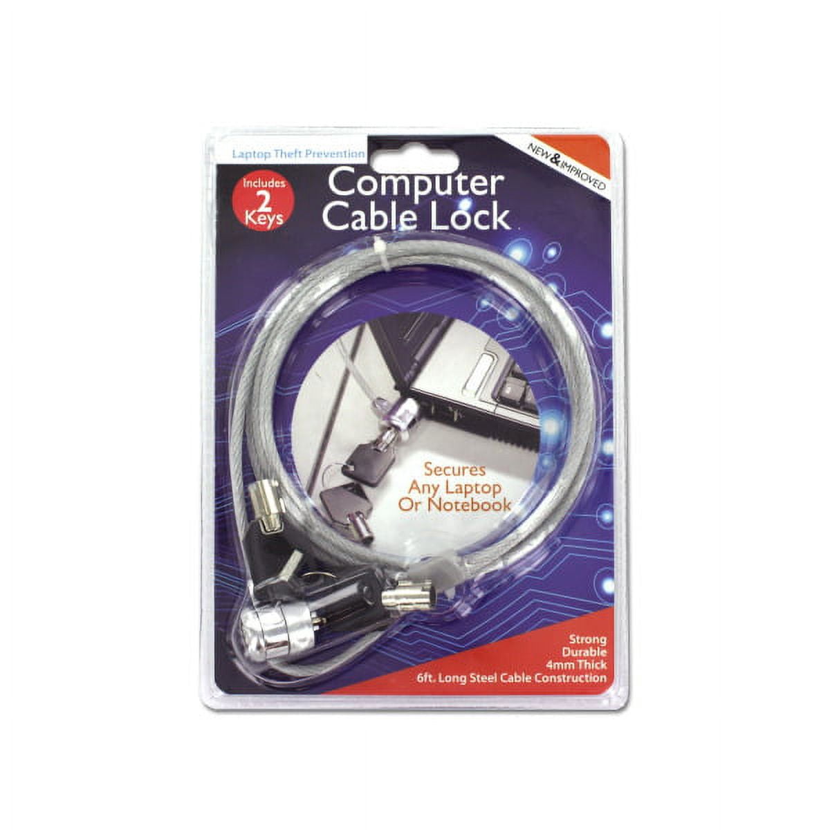 Steel Computer Cable Lock (Pack Of 4) - Walmart.com