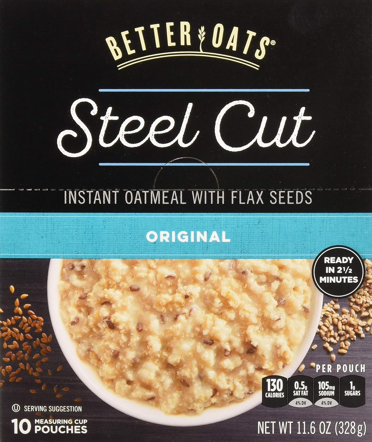 Steel Cut with Flax Classic 10 Pouches 11.6 oz (Pack of 2) - Walmart.com