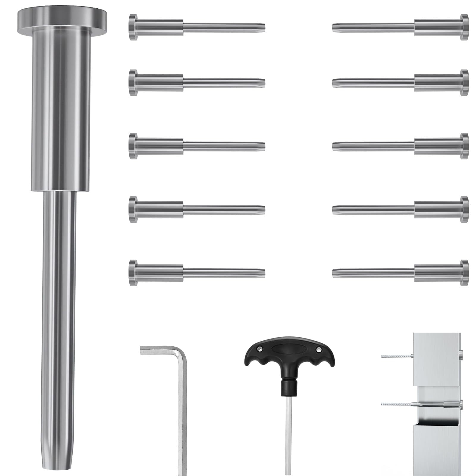 Steel DN Mate 60 Pack Invisible Cable Railing kit 1/8", 316L Stainless ...