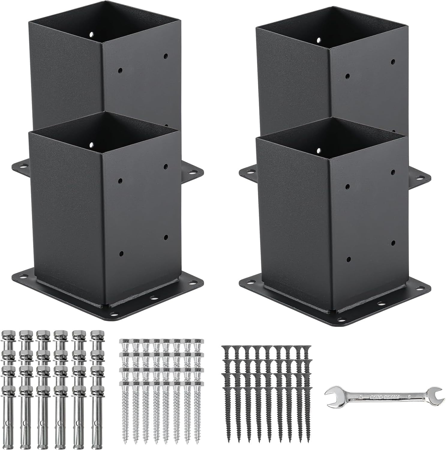 Steel Deck Post Base,Heavy Duty Post Brackets for 4x4 Wood Posts ...