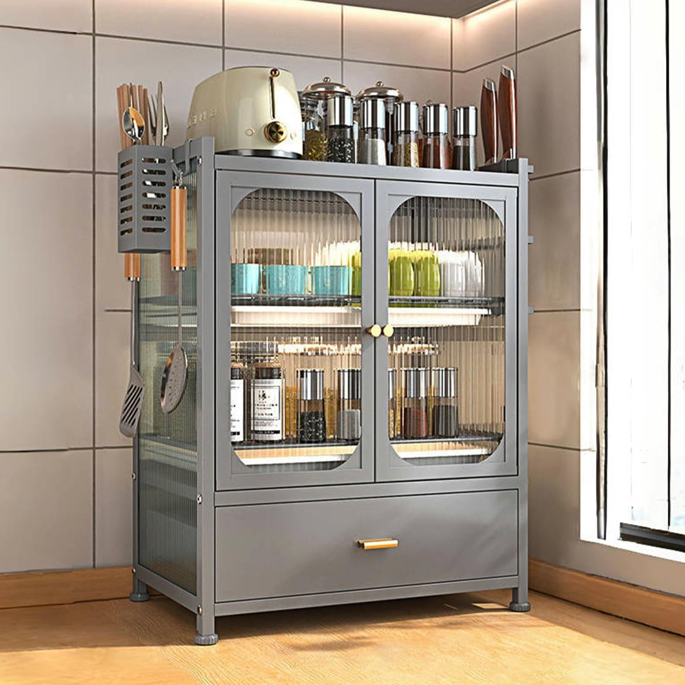 Steel Dish Drying Rack for Kitchen Countertop, Grey Dish Rack Strainer ...