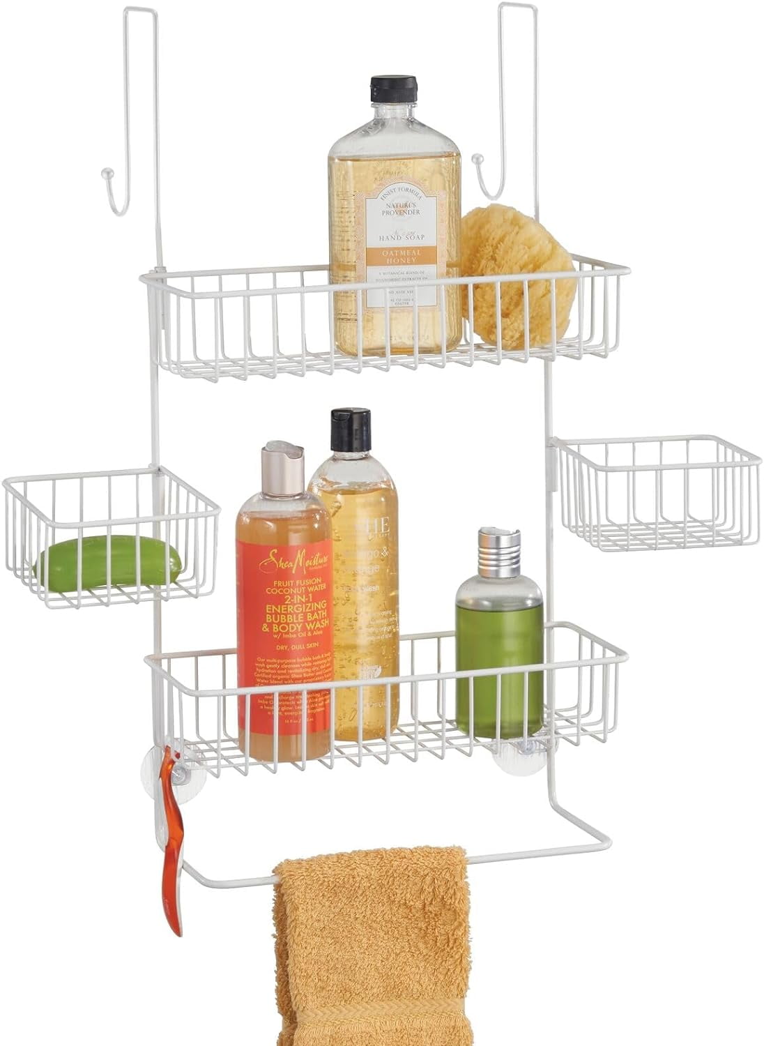 Steel Over the Door Shower Caddy - Hanging Shower Organizer Rack w/ 4 ...