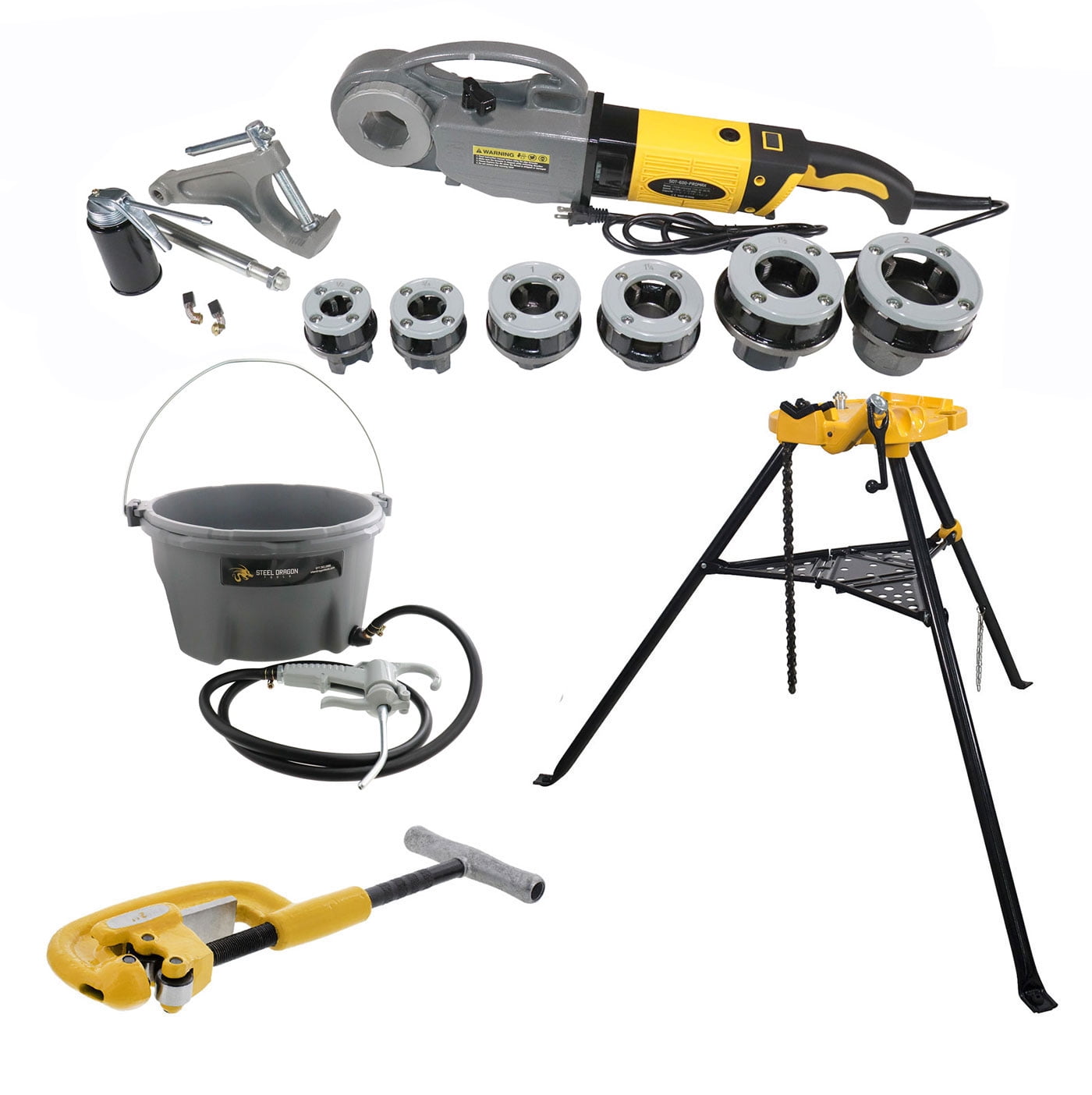 Steel Dragon Tools® 600 Pro Max Threader 418 Oiler 460 Chain Vise 2A ...