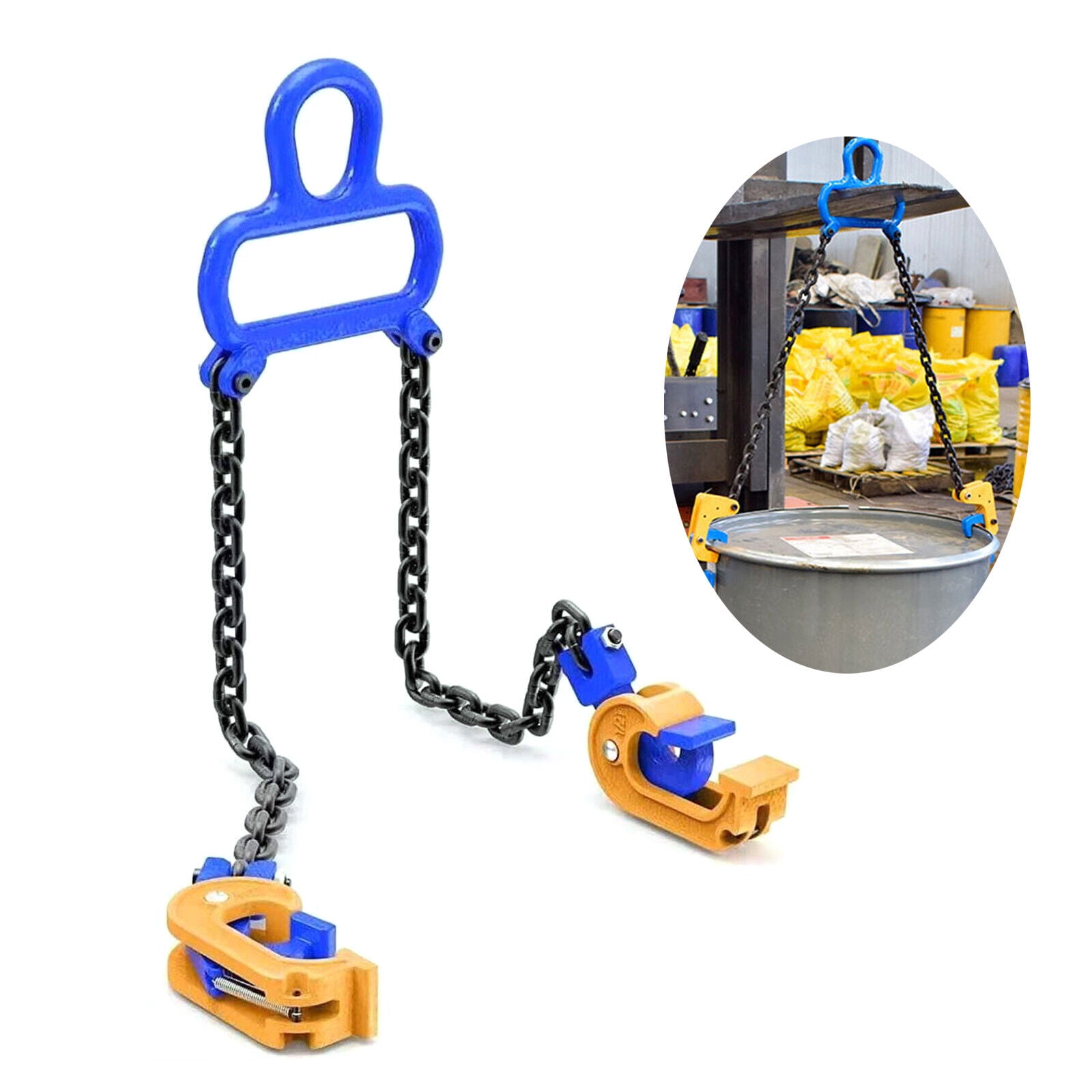 Steel Drum Barrel Lifting Sling 1-Ton Chain Lifter for Drums & Barrels ...