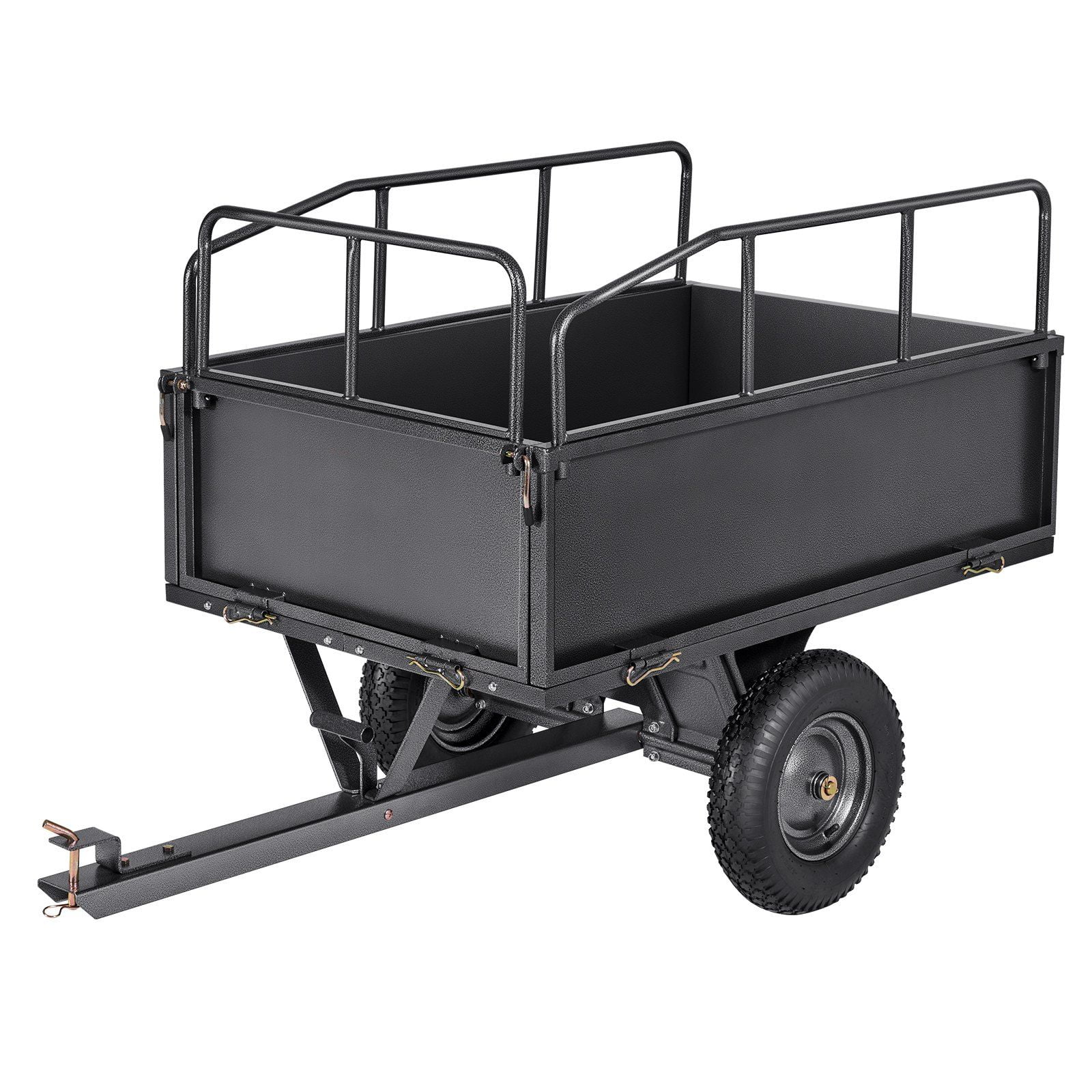 Steel Dump Cart 17 Cu. Ft Capacity 600LB Tow Behind Utility Trailer for ...