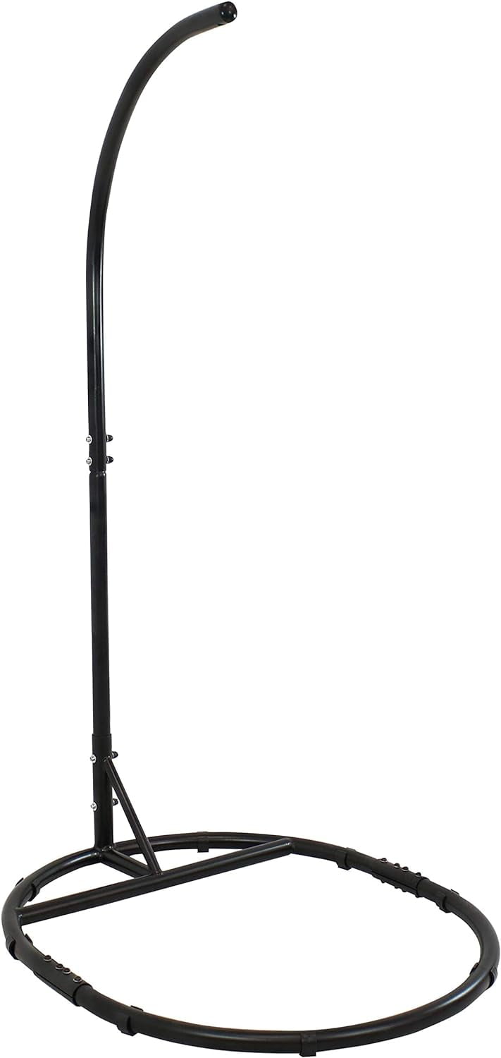 Steel Egg Chair Stand with Extra-Wide Round Base - Black Powder-Coated ...