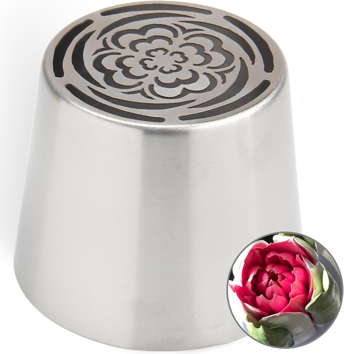 Steel Extra Large Cherry Pattern Icing Tip,Extra Large Russian Piping Tips - Nozzles Set for ...