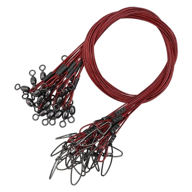 Steel Fishing Wire 125Lb Heavy Duty Saltwater Fish Leader with Swivel ...