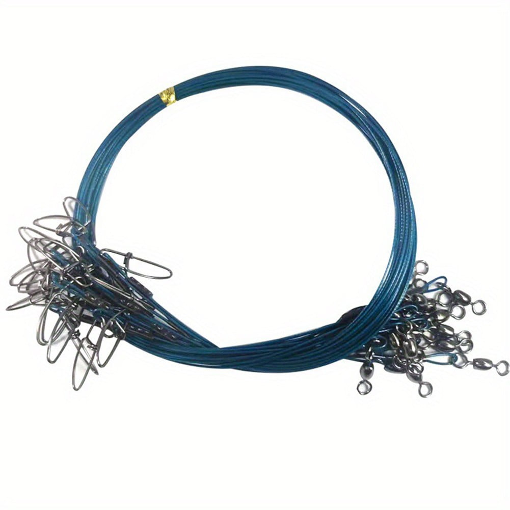 Steel Fishing Wire 125lb Heavy Duty Saltwater Fish Leader with Swivel ...