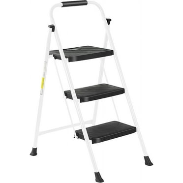 HBTower 4 Step Ladder with Handrails and Tool Bag, Folding Step Stool ...