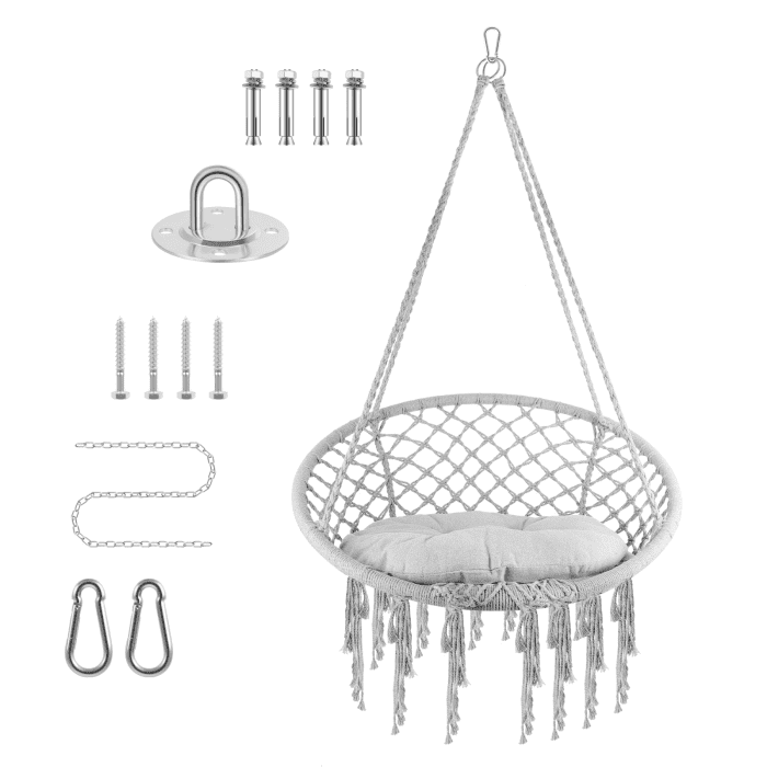 Steel Frame Hanging Chair, Durable Stability, Neutral Design,with ...