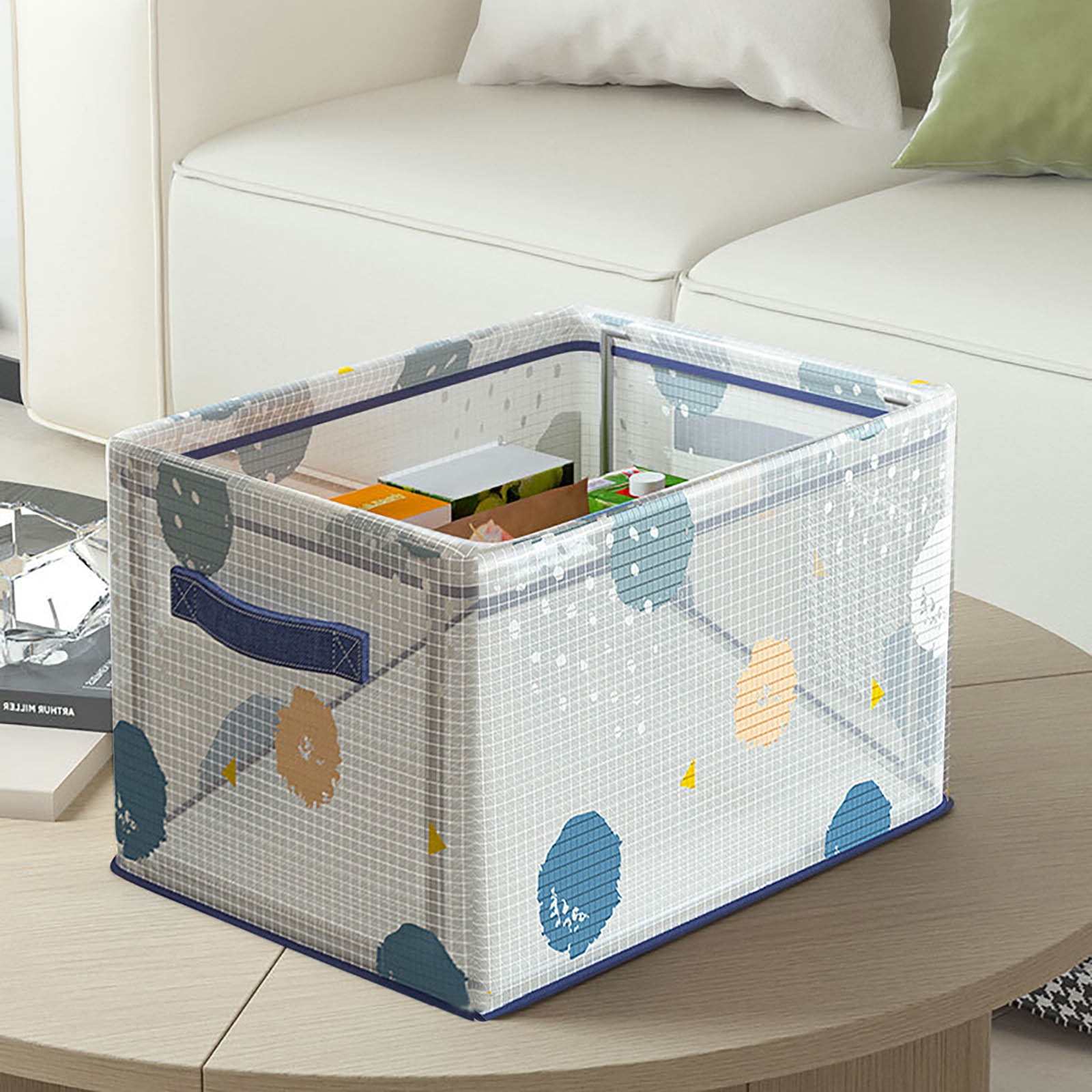 Steel Frame Storage Basket - Foldable Mesh Organizer Box for Desktop ...